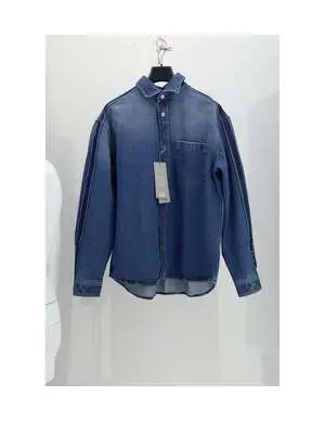 Dior Laser Printed Side Denim Shacket - Blue
