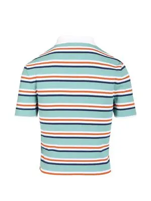 Celine Striped Cotton Polo Shirt