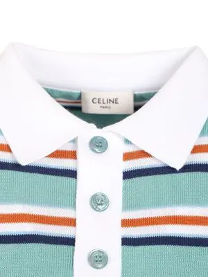 Celine Striped Cotton Polo Shirt