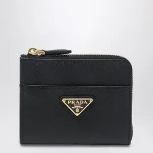 Prada Small Saffiano Leather Zip-around Wallet - Black