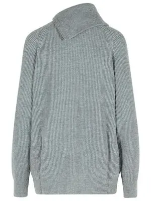 Sportmax Cashmere Blend Zip Sweater - Gray