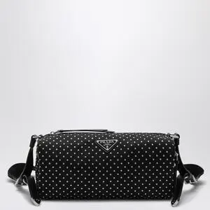Prada Re-nylon Shoulder Bag With Studs - Black