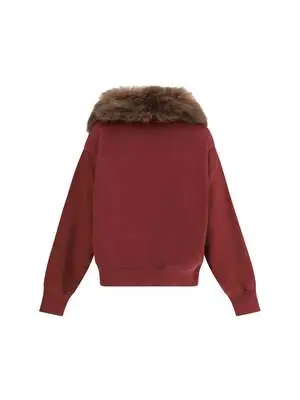 Prada Sweatshirt With A Shearling Collar