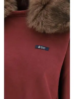 Prada Sweatshirt With A Shearling Collar