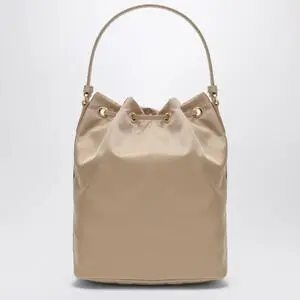Prada Duet Bucket Bag In Beige Re-nylon - Brown