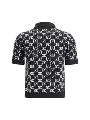 Gucci Gg Wool Jacquard Polo Top