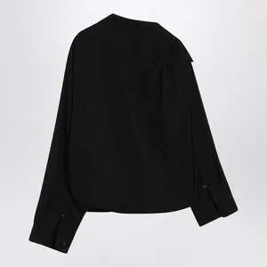Balenciaga One-shoulder Shirt In Poplin - Black