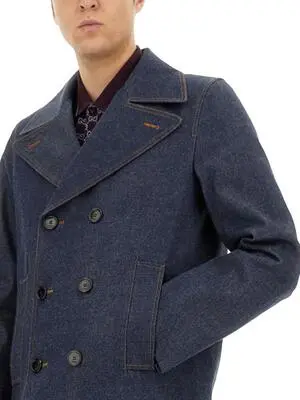 Gucci Cotton Denim Double Breasted Jacket