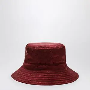 Gucci Reversible Burgundy Nylon Gg Hat - Red