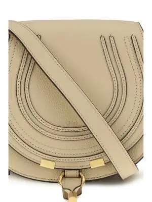 Chloé Small Marcie Leather Shoulder Bag - Cream
