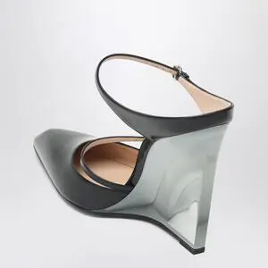 Gucci Sabots With Transparent Wedge - Black