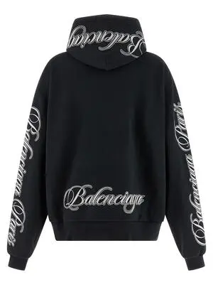 Balenciaga Cursive' Hoodie - Black