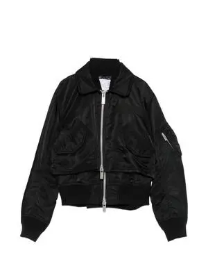 Sacai Sacai Satin Finish Layered Design Coat Multicolor