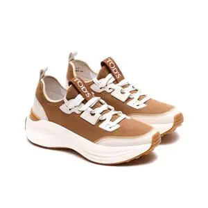 TOD'S Leather And Fabric Sneakers - Brown