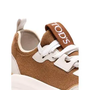 TOD'S Leather And Fabric Sneakers - Brown