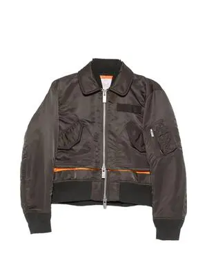 Sacai Sacai Paneled Zip-Fastening Bomber Jacket Multicolor