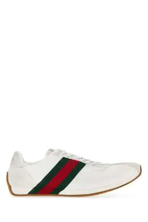 Gucci Mesh And Suede Tempo Sneakers - White