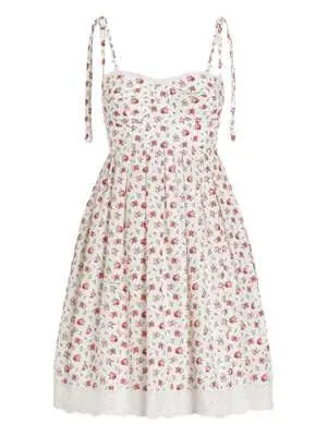 Dolce & Gabbana Floral Dress With Lace Inserts - Multicolor