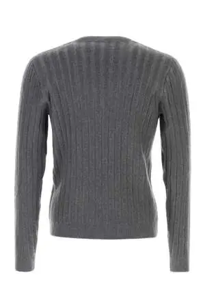 Fendi Dark Grey Stretch Mohair Blend Sweater - Gray