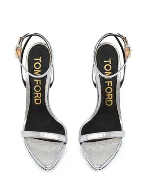 TOM FORD Padlock Leather Heel Sandals