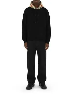 Burberry Check Hooded Cotton Sweatshirt