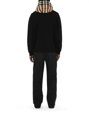 Burberry Check Hooded Cotton Sweatshirt