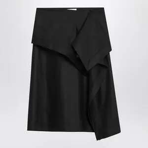 FERRAGAMO Asymmetric Wool Skirt With Basque