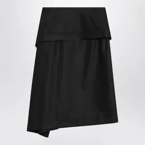 FERRAGAMO Asymmetric Wool Skirt With Basque
