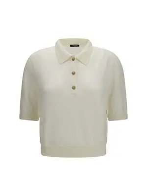 Balmain Wool Polo With Vintage Buttons - White