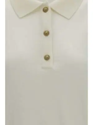 Balmain Wool Polo With Vintage Buttons