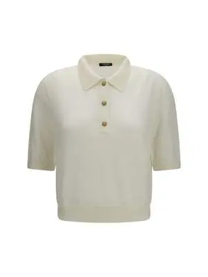 Balmain Wool Polo With Vintage Buttons - White