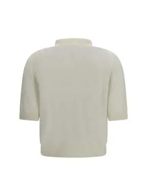 Balmain Wool Polo With Vintage Buttons - White