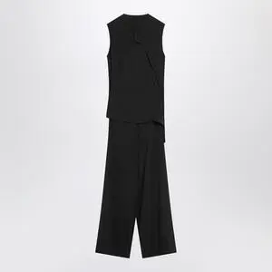 Alaïa Full Jumpsuit With A Belt At The Waist - Black