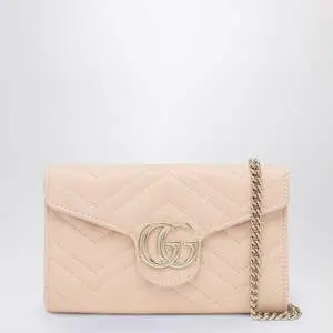 Gucci Gg Marmont Wallet With Chain - Pink