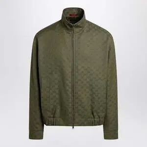 Gucci Forest Bomber In Gg Fabric - Green