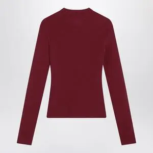 Balenciaga Ribbed Burgundy Nano Bb Sweater - Red