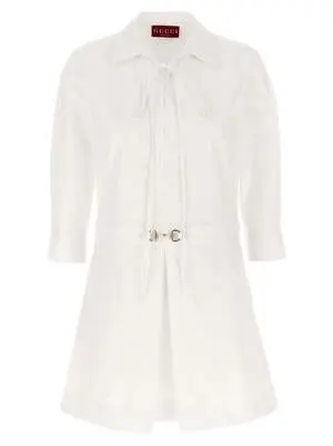 Gucci Morsetto Chemisier Dress - White