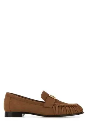 Fendi Biscuit Suede Loafers - Brown