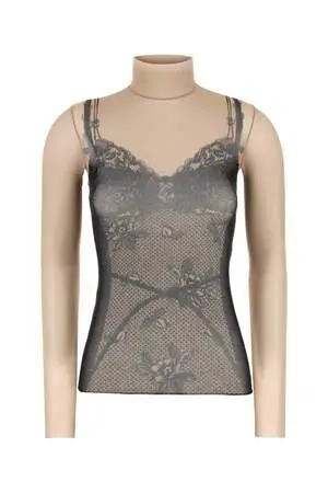 Balenciaga Printed Stretch Tulle Top - Multicolor