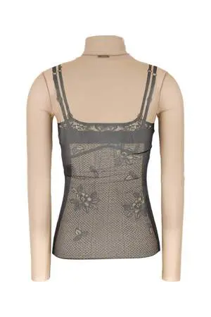 Balenciaga Printed Stretch Tulle Top