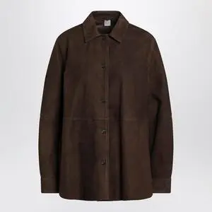 TOTEME Leather Shirt Jacket - Brown