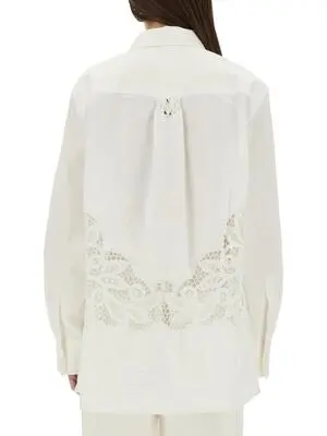 MARINE SERRE Upcycled Linen Shirt - White