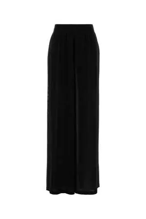 Alaïa Viscose Blend Wide-leg Pant - Black