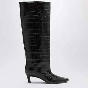 TOTEME Boots In Crocodile-print Leather - Brown