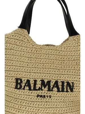 Balmain Mini Crochet Tote Bag - Cream