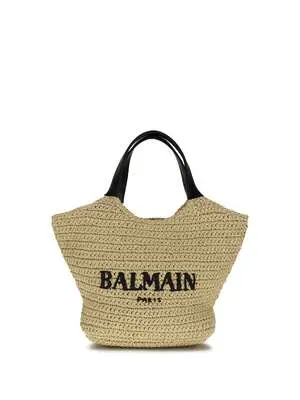Balmain Crochet Tote Bag - Cream