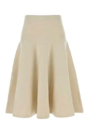 Alaïa Ivory Stretch Cashmere Blend Skirt - White