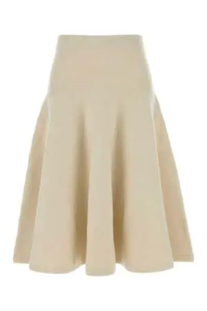Alaïa Ivory Stretch Cashmere Blend Skirt - White