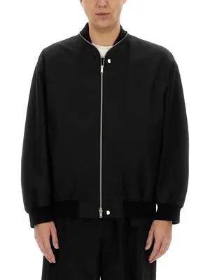 JIL SANDER Cotton Bomber Jacket - Black
