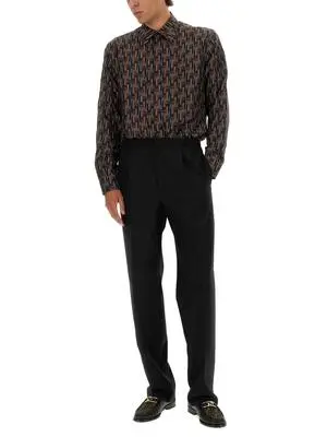 Fendi Printed Silk Shirt - Blue